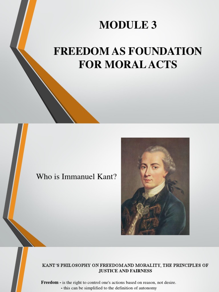 Freedom as Foundation for Moral Acts (Kant's Philosophy of Freedom) (1) | PDF