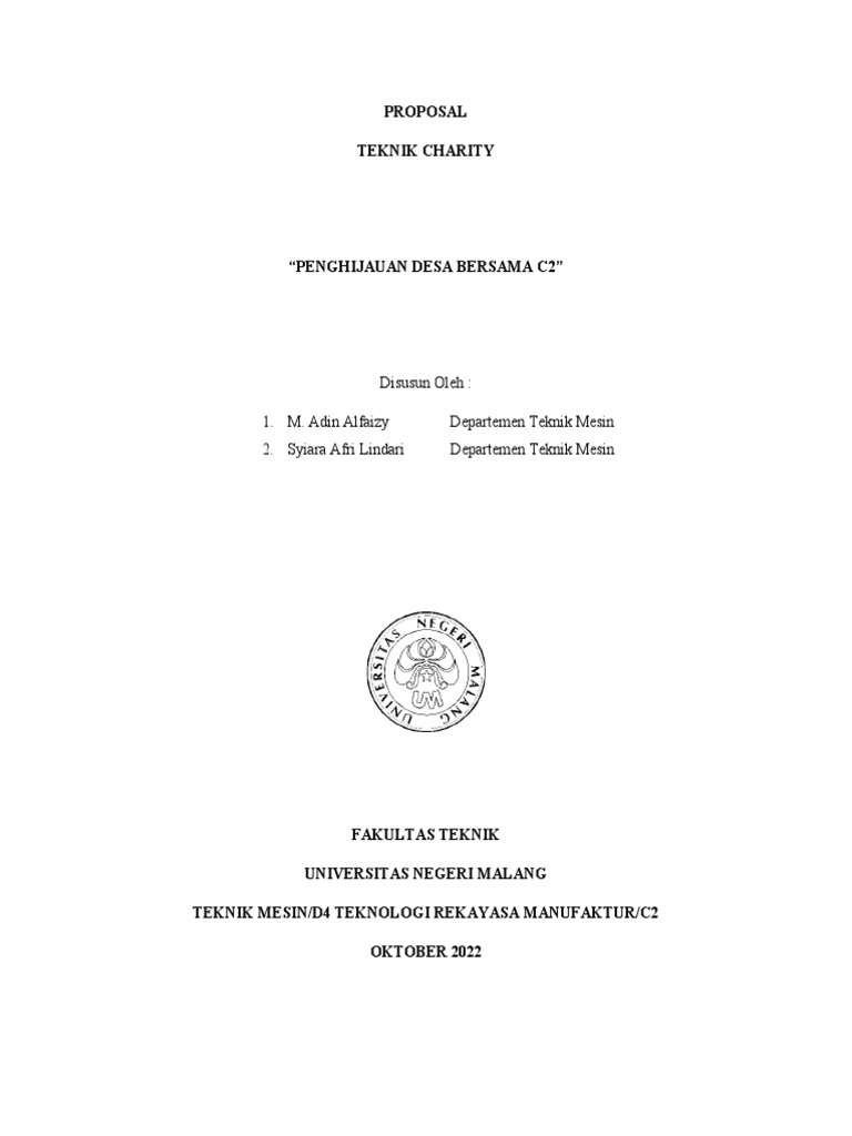D4 Teknologi Rekayasa Manufaktur - C2 - M Adin Alfaizy - Proposal | PDF ...