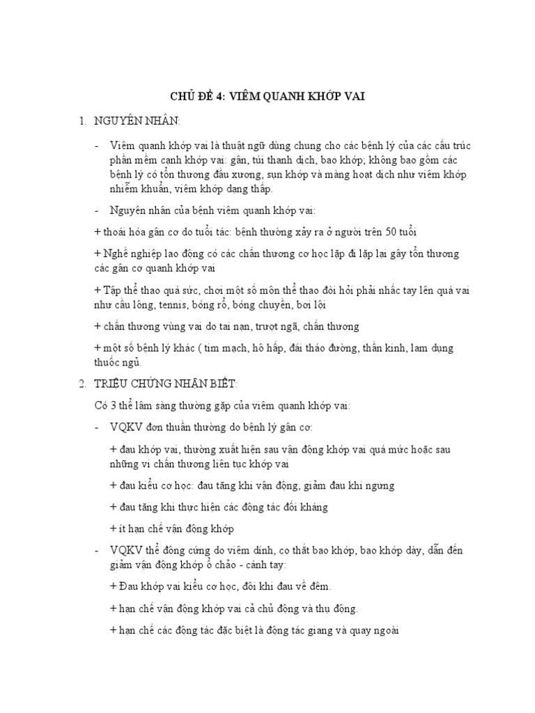 Viêm Quanh KH P Vai | PDF