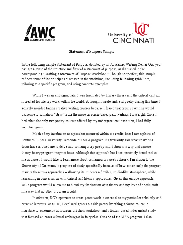 Sample Statement Handout Spring 2021 | PDF | Creative Writing | Poetry Sample Statement Handout Spring 2021 | PDF | Creative Writing | Poetry