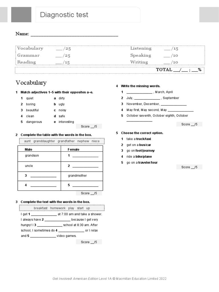 GIAE L1A Diagnostic Test | PDF | Career & Growth | Language Arts ...