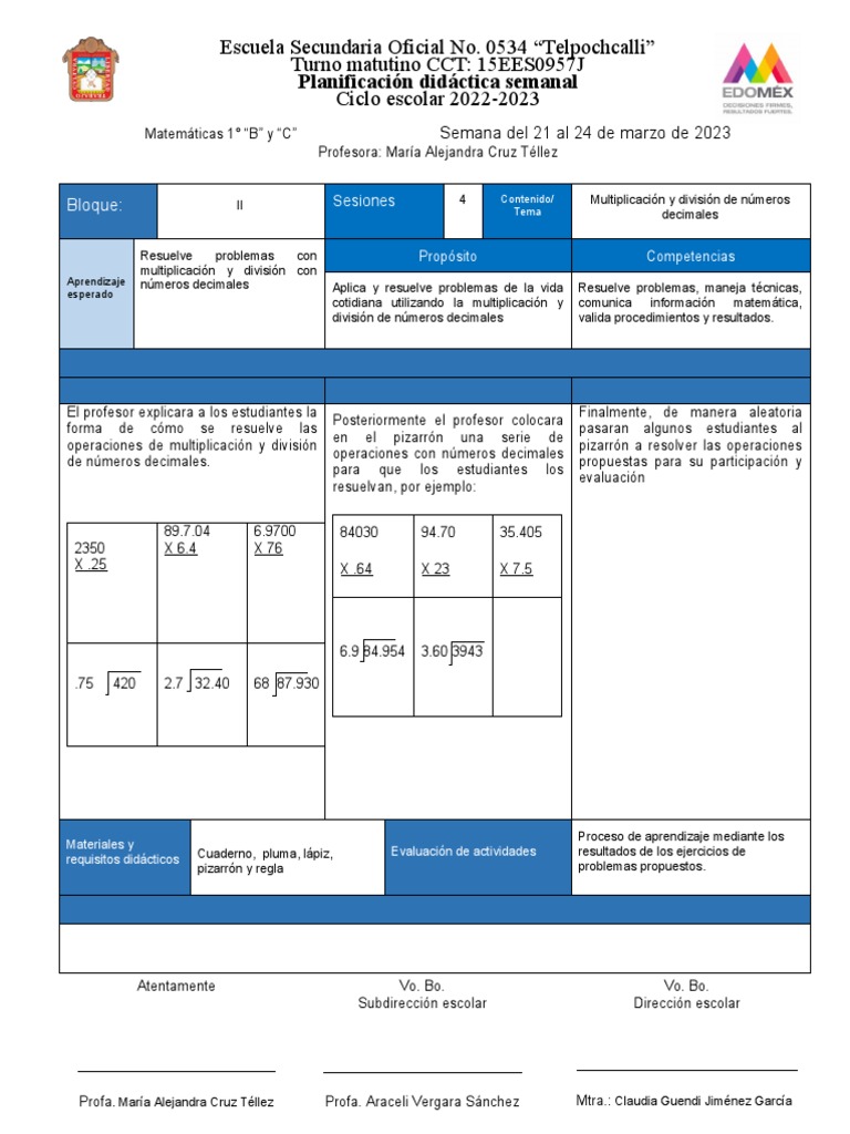 planificacion_matematicas 1 grado_MARZO 3 | PDF