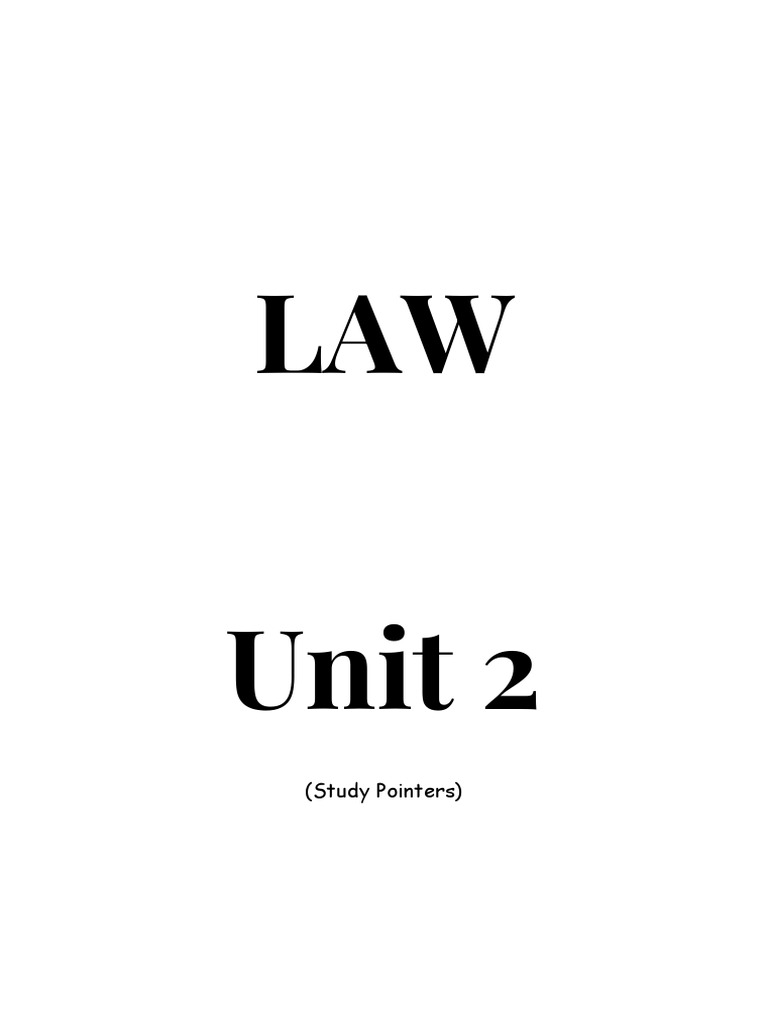 CAPE Law Unit 2 Study Pointer | PDF