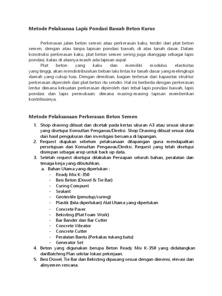 M - Pelaksanaa Beton Kurus Dan K350 | PDF