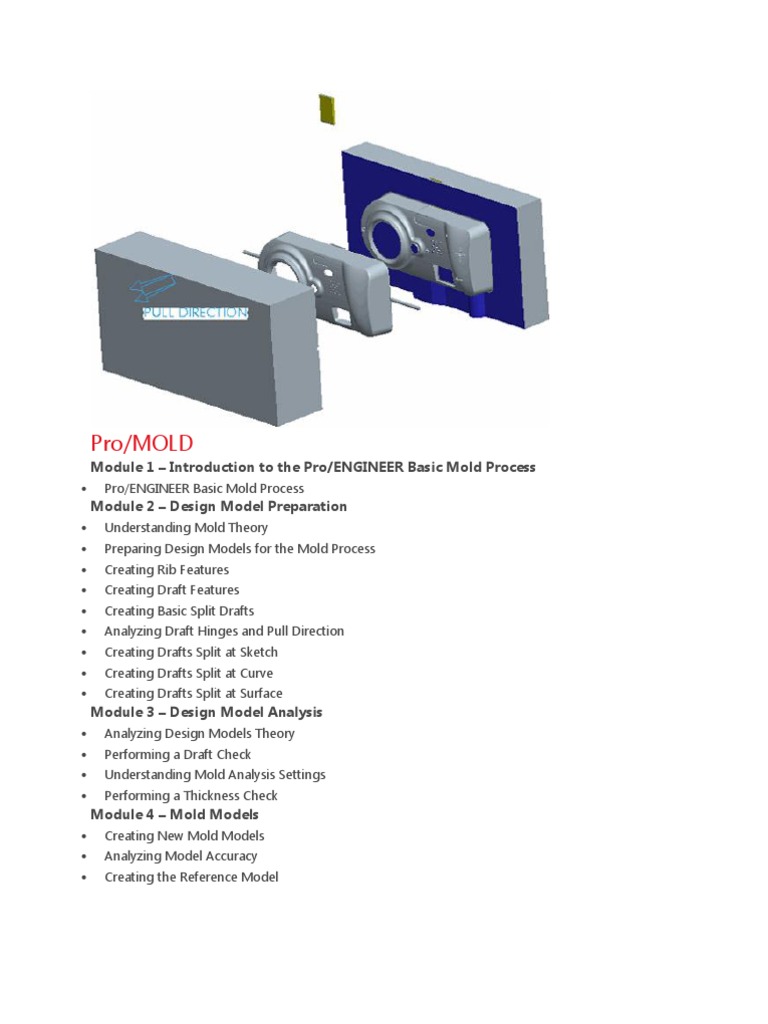 Pro/MOLD: Module 1 - Introduction To The Pro/ENGINEER Basic Mold ...