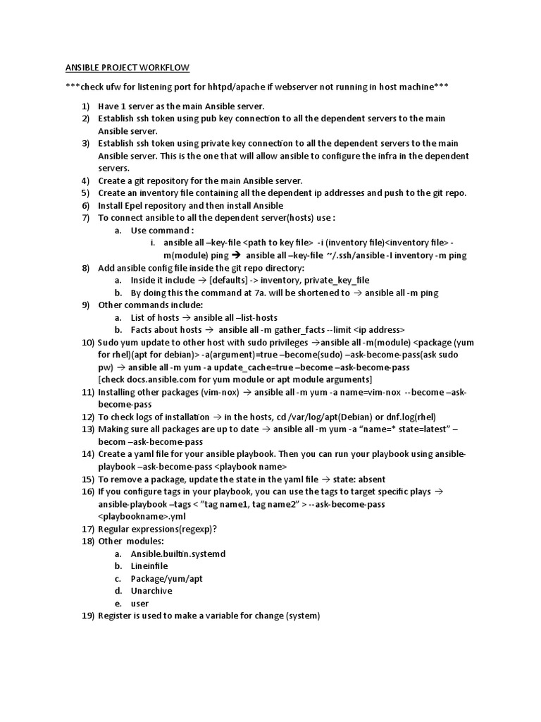 Ansible Project Workflow Pdf Networking Internet And Web