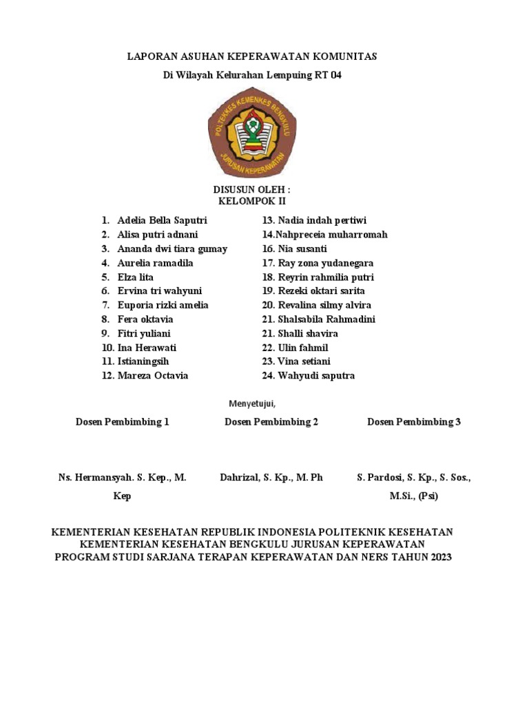 Laporan Asuhan Keperawatan Komunitas | PDF
