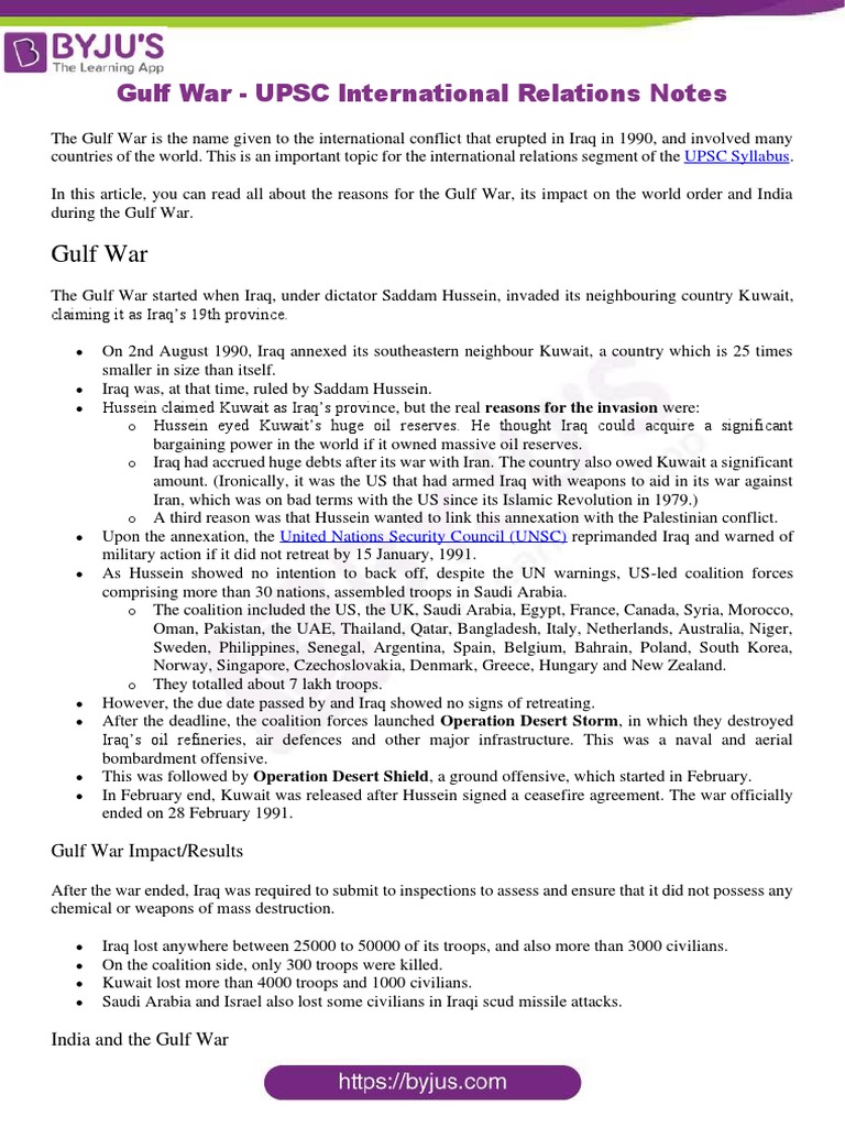 Gulf War UPSC | PDF