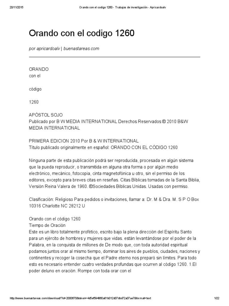 Orando Con El Codigo 1260 | PDF