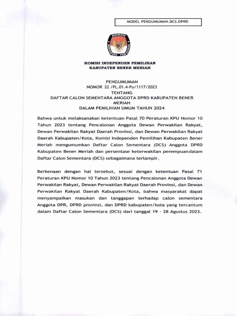 Pengumuman DCS..... | PDF