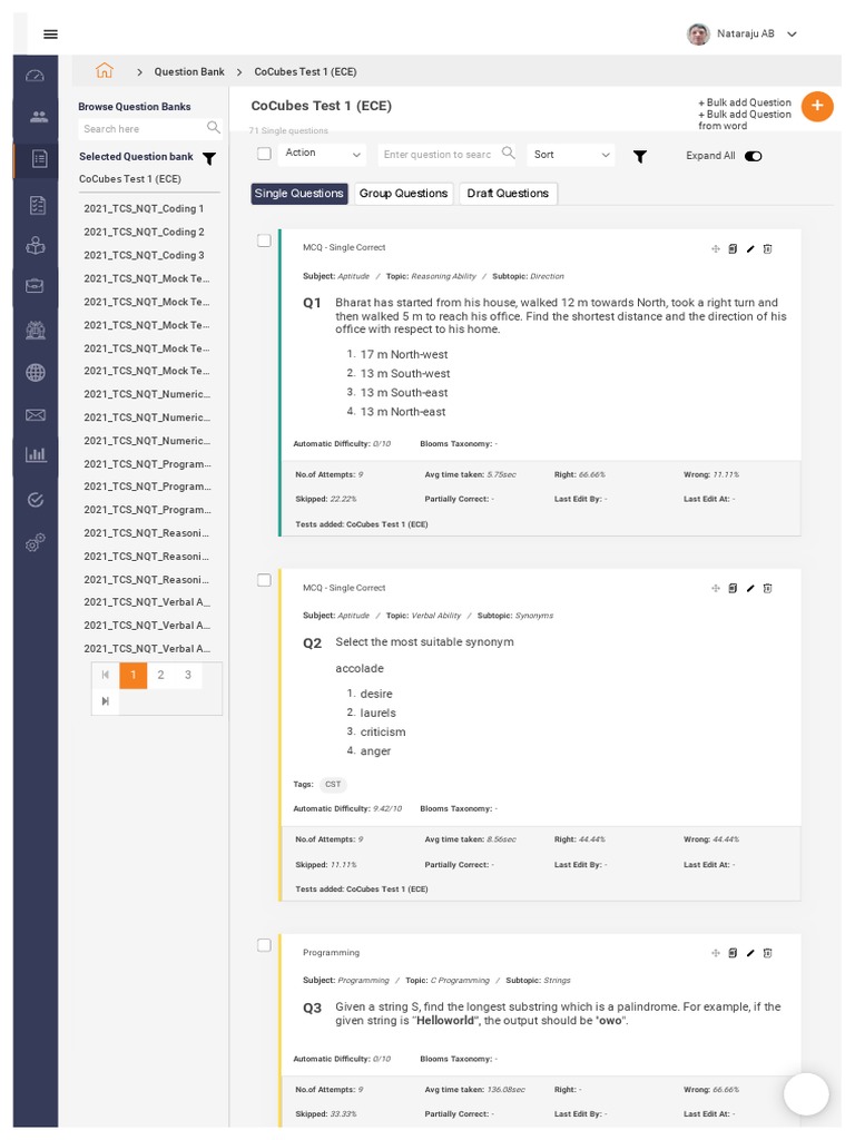 CoCubes Test 1 | PDF