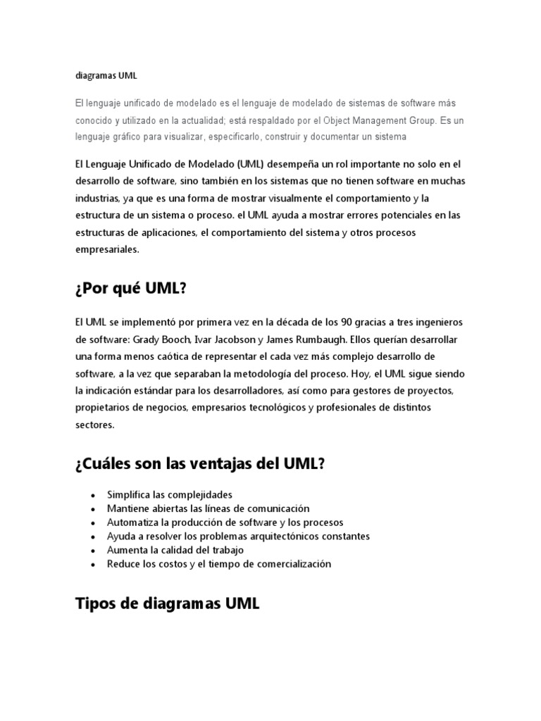 diagramas UML | PDF | Lenguaje de modelado unificado | Bases de datos