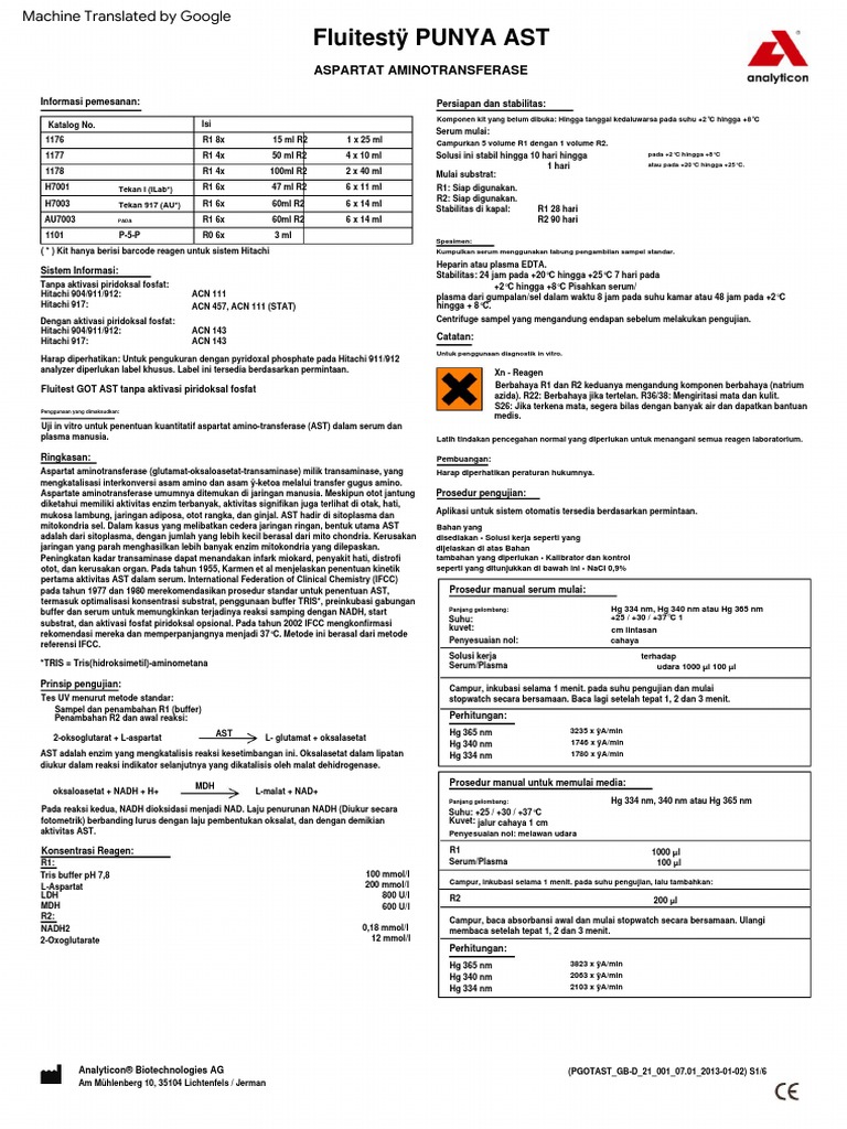 Manual Kit SGOT | PDF