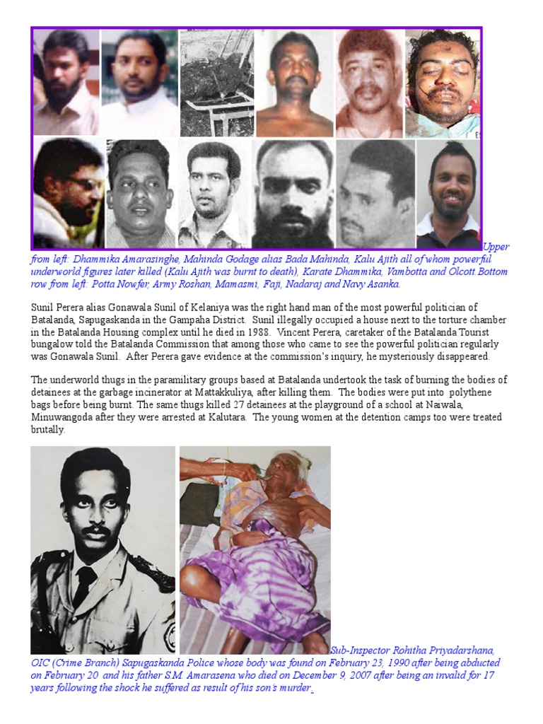 Pages From LankaWeb - How The UNP Gave Birth To Underworld - Rapist ...