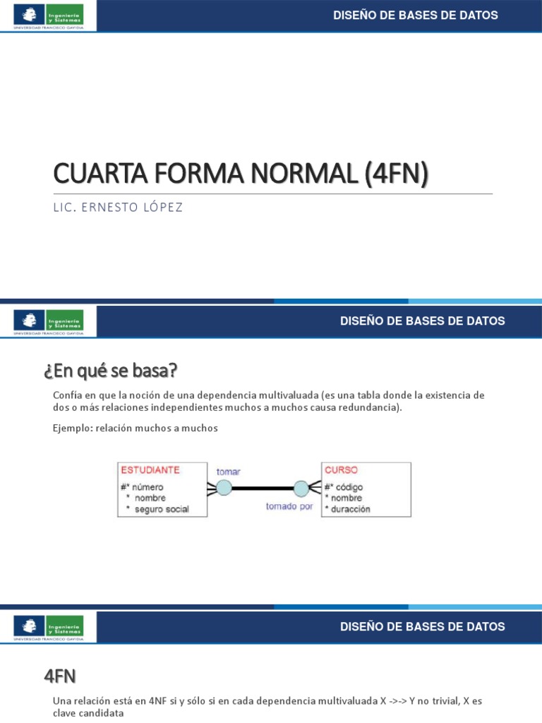 CUARTA FORMA NORMAL (4FN) | PDF
