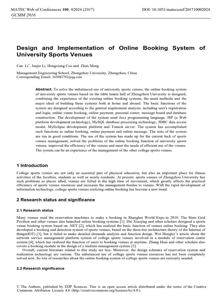 Design and Implementation of Online Booking System | PDF