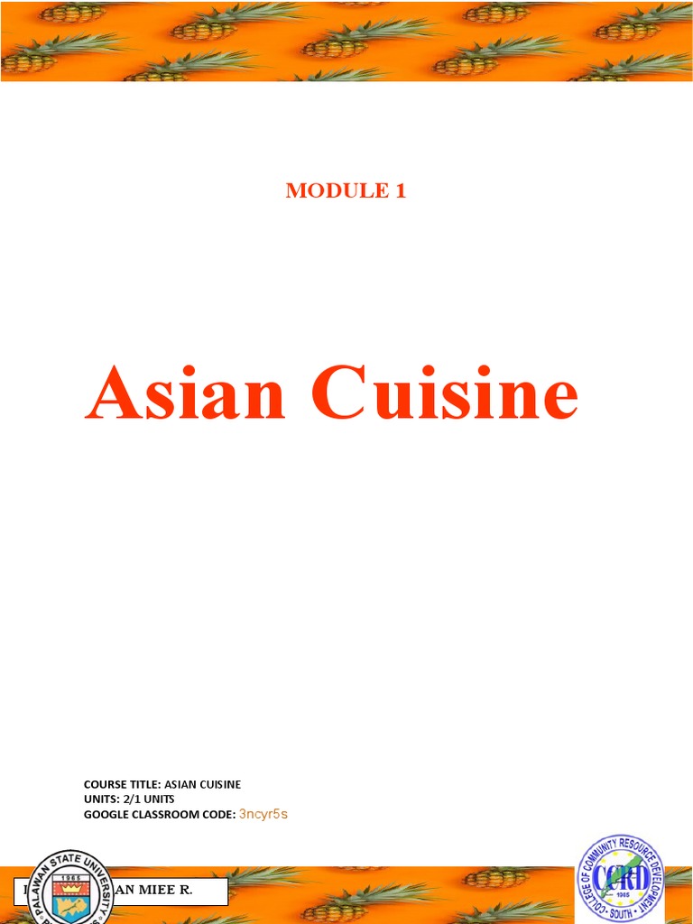 MODULE 1 Asian Cuisine | PDF | Learning | Human Communication