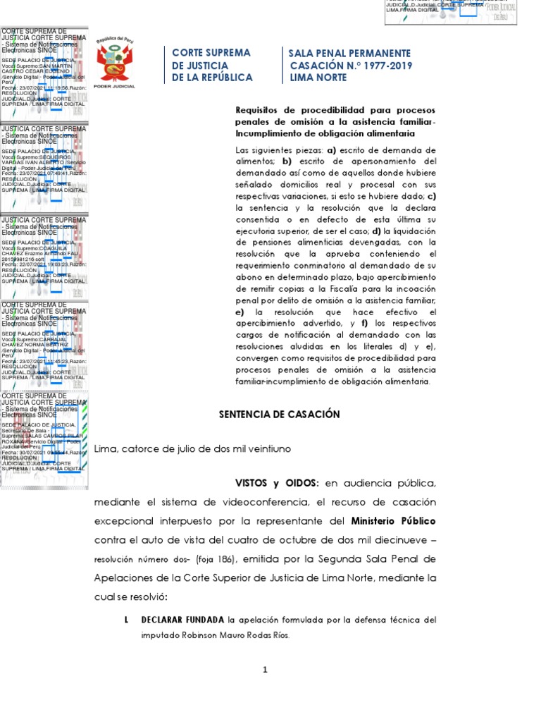 Casacion #1977-2019 Lima Norte Oaf | PDF | Judicaturas | Fiscal Casacion #1977-2019 Lima Norte Oaf | PDF | Judicaturas | Fiscal