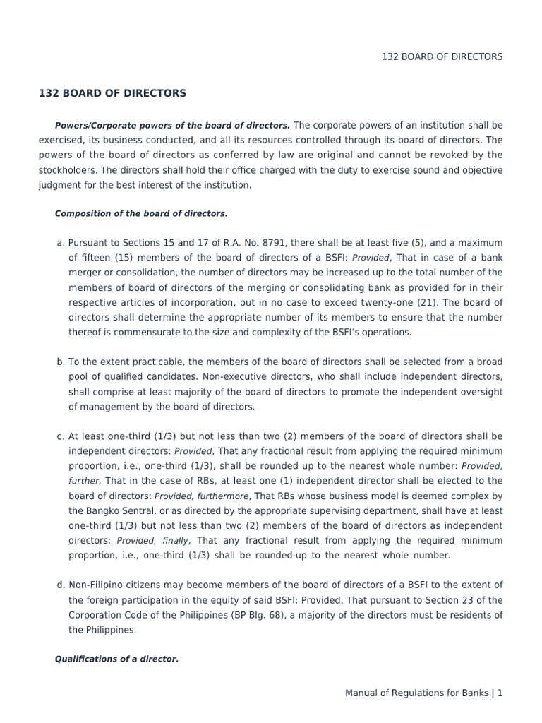 132 Board of Directors | PDF | Board Of Directors | Internal Audit