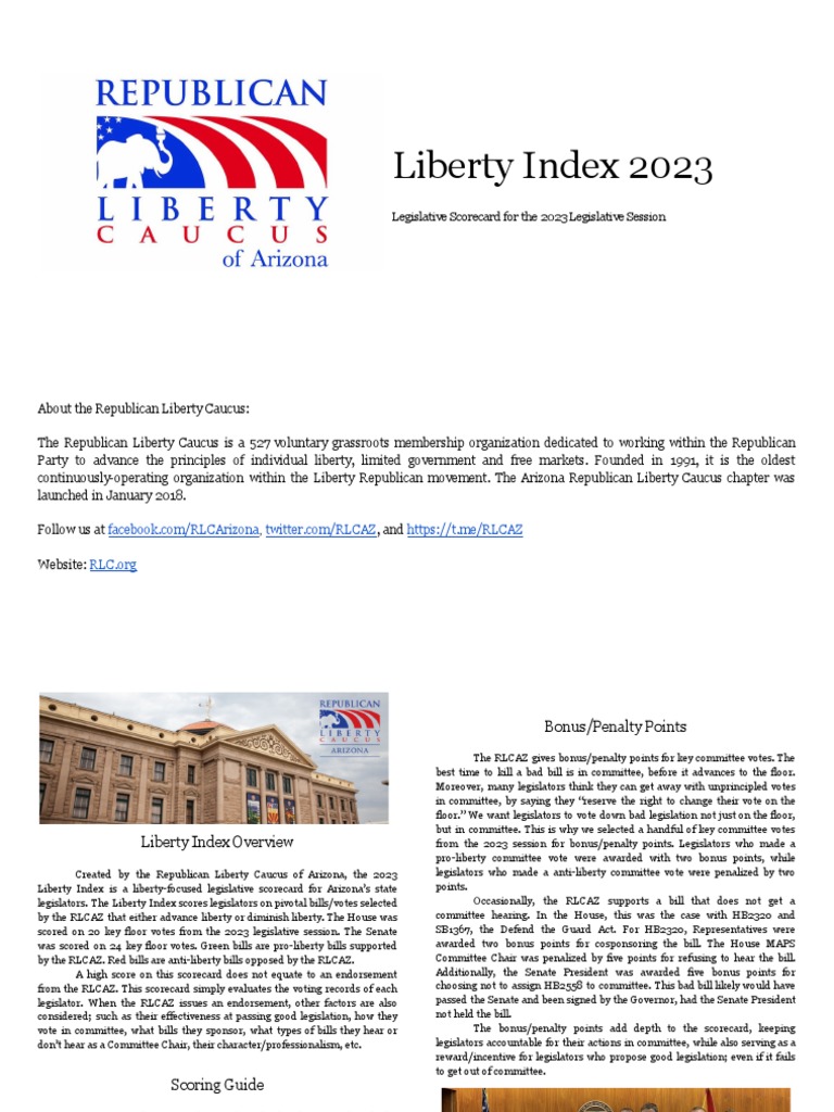 Liberty Index 2023 | PDF | United States House Of Representatives ...