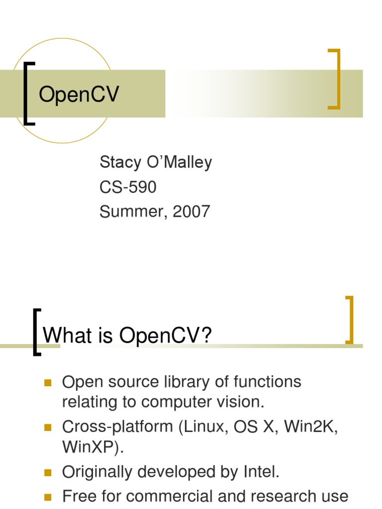 OpenCV Library for Computer Vision | PDF | Scientific Modeling ...