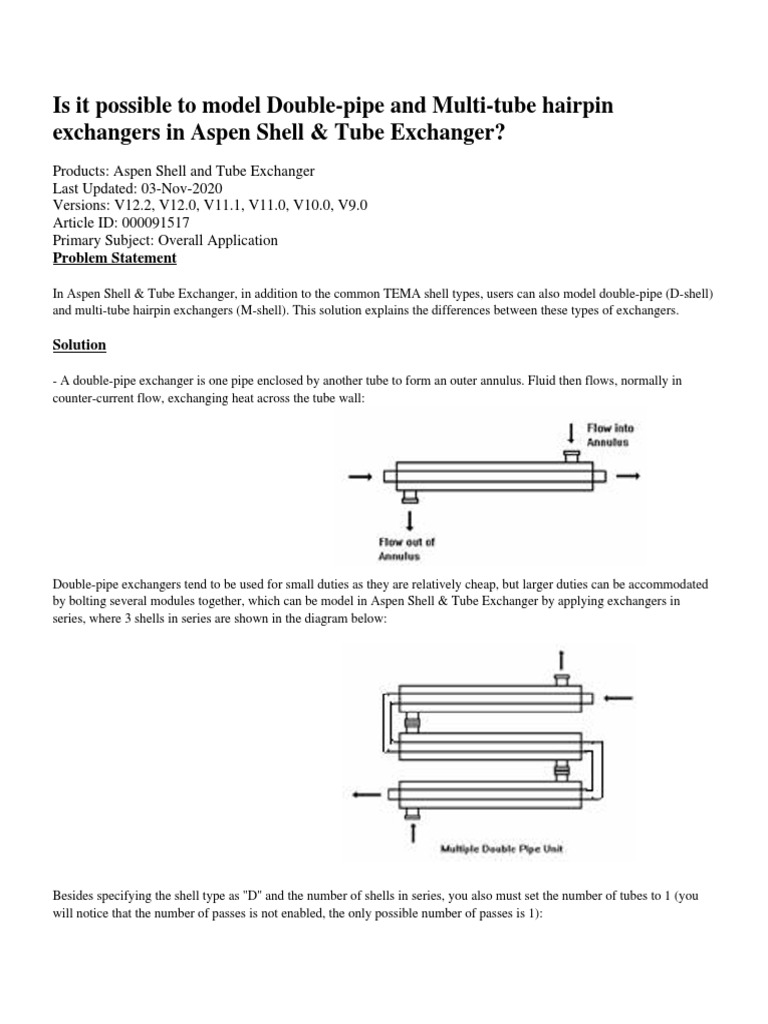Modeling Double-Pipe and Hairpin Exchangers | PDF | Mechanical ...