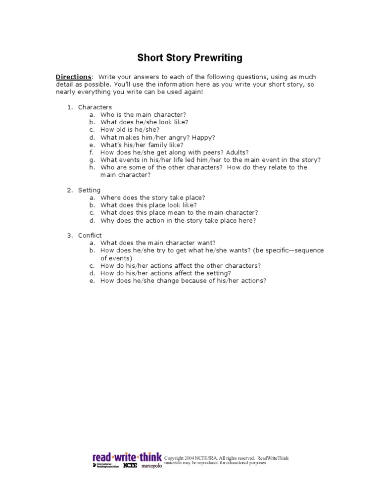 Short Story Prewriting Guide | PDF | Career & Growth | Social Science