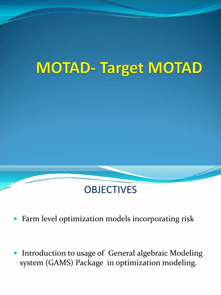 MOTAD - Target MOTAD | PDF