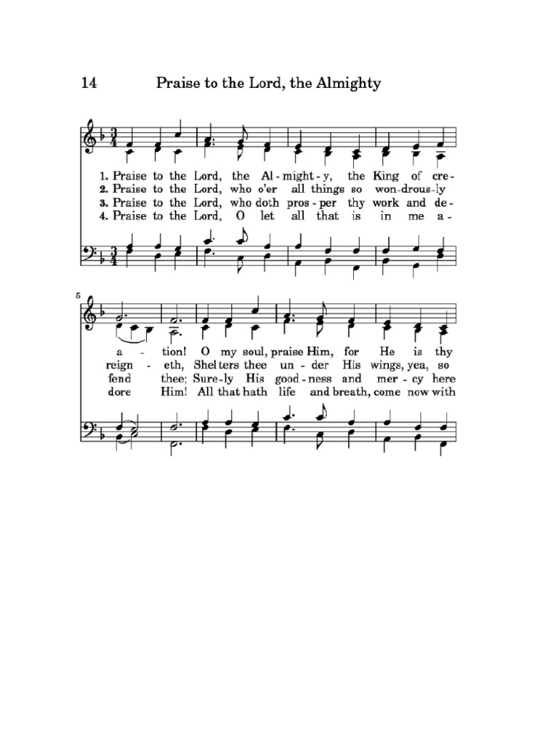 Praise to the Lord the Almighty | PDF