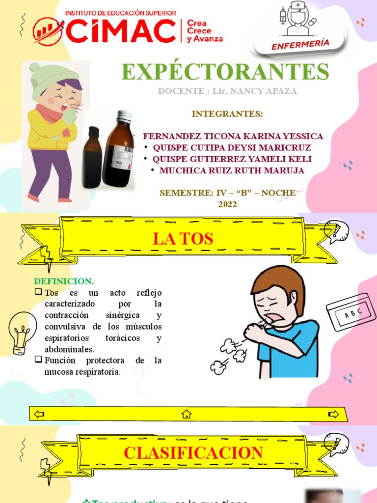 EXPECTORANTES Exposicion | PDF | Tos | Medicina CLINICA
