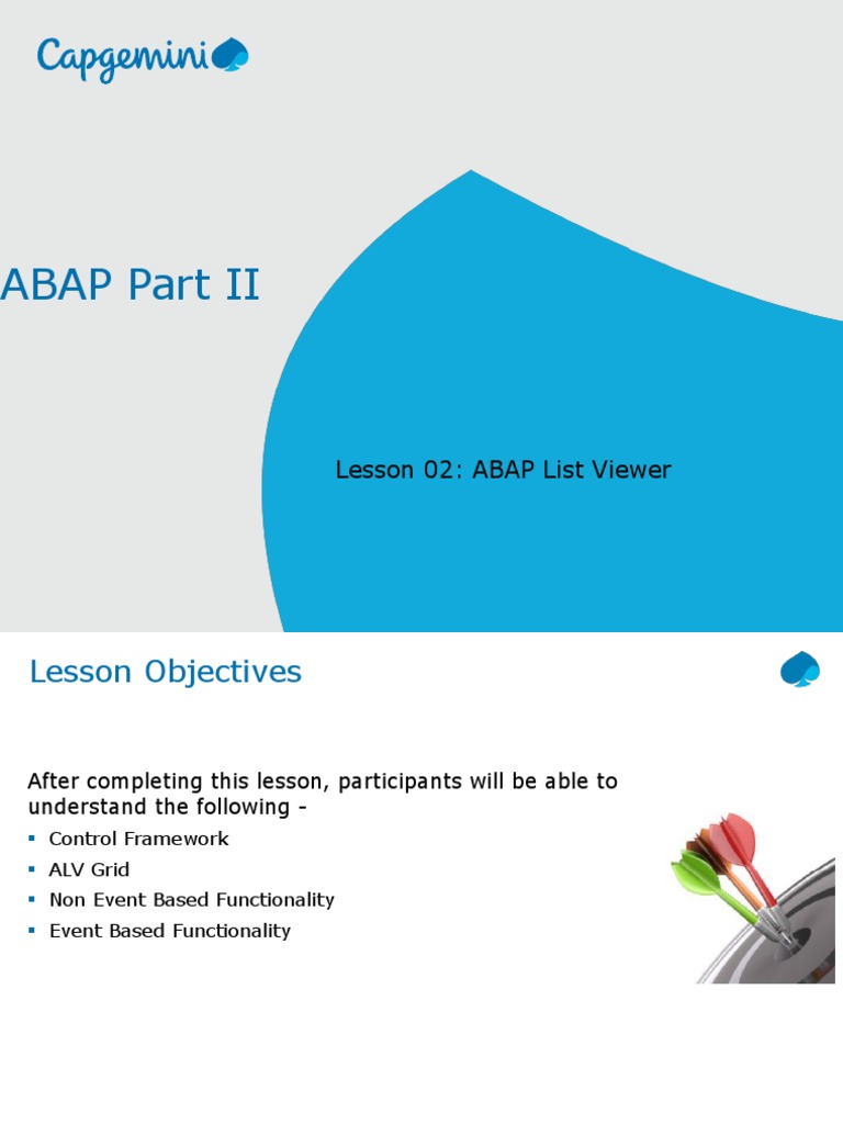 ClassBook-Lessons-ABAP Part II Lesson2 - ALV | PDF | Class (Computer Programming) | Parameter ...
