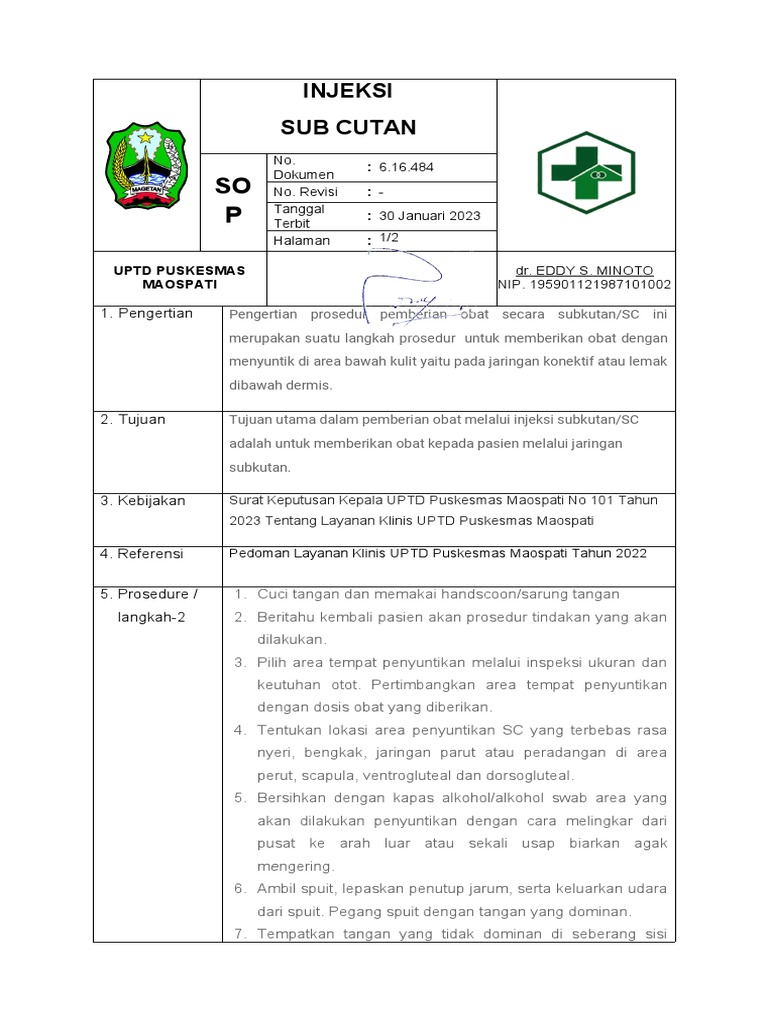SOP Sub Cutan | PDF