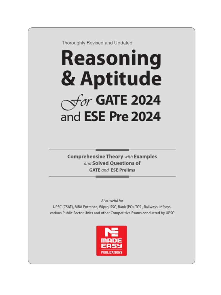 Reasoning & Aptitude - GATE-2024 | PDF | Science