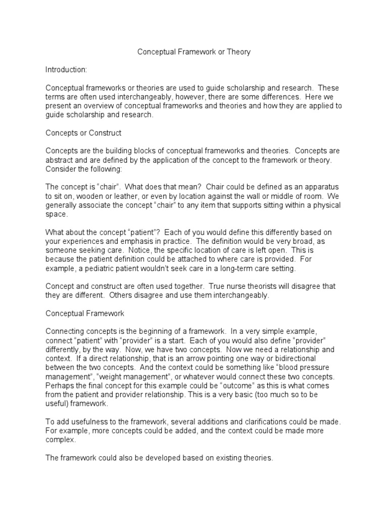 Theoretical Conceptual Framework Models | PDF