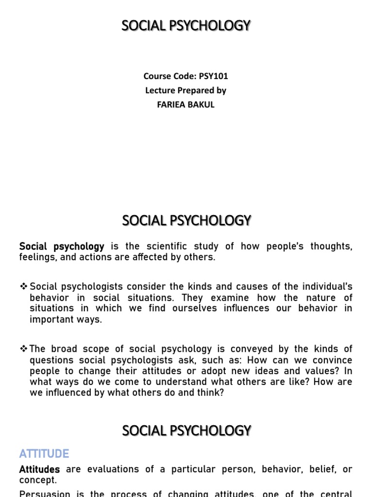 Unit 4 - Social Psychology | PDF
