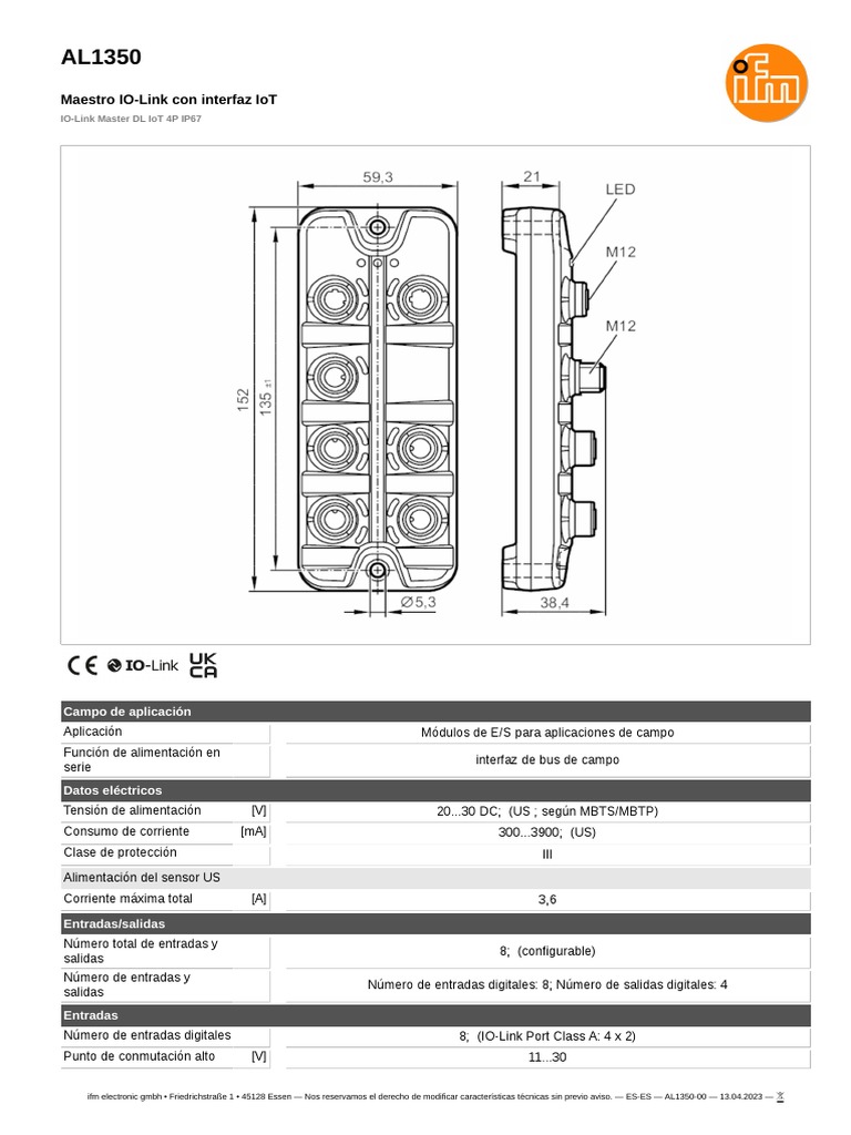 Maestro IO-Link DL IoT 4P IP67 | PDF | Controlador de interfaz de red ...