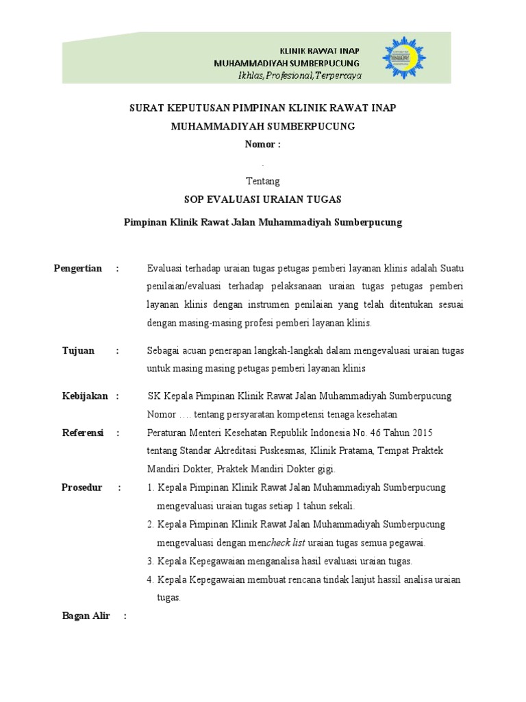 SOP Evaluasi Uraian Tugas | PDF