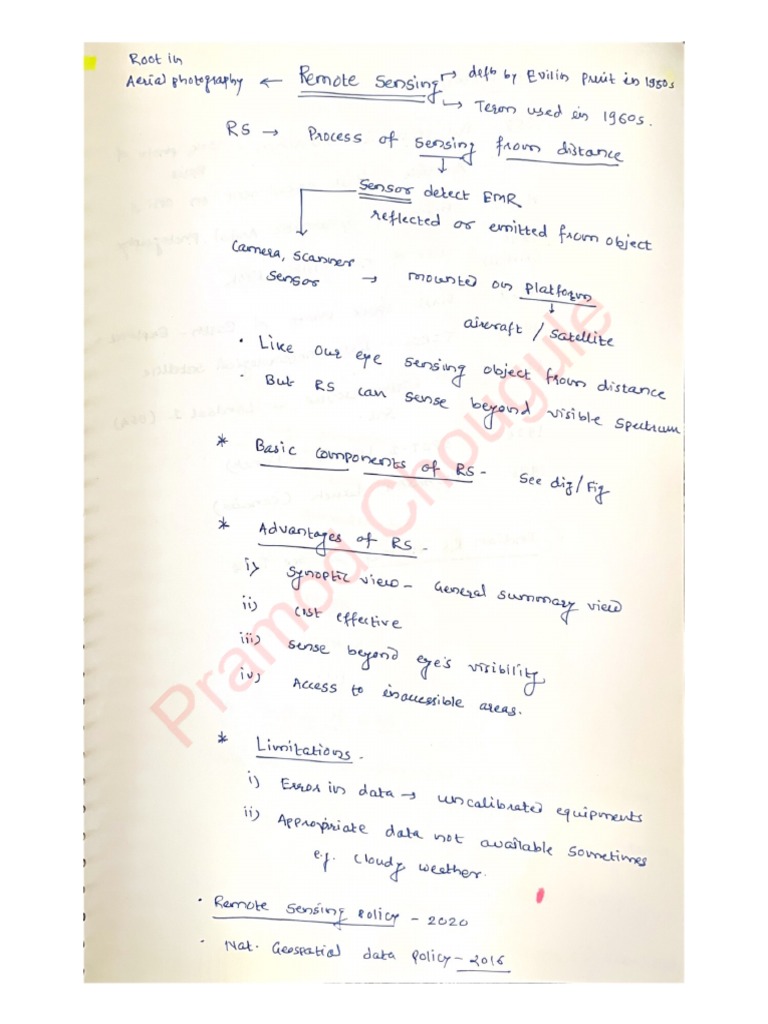 Remote Sensing 1 | PDF