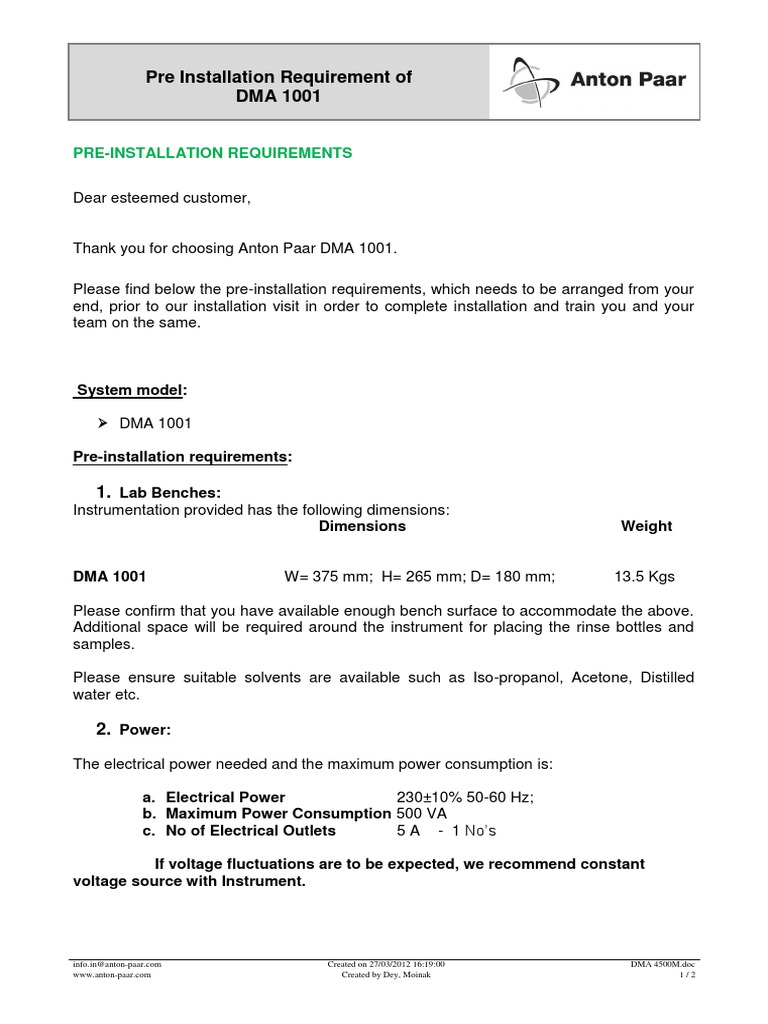 Dma 1001 | Download Free PDF | Nature | Metrology