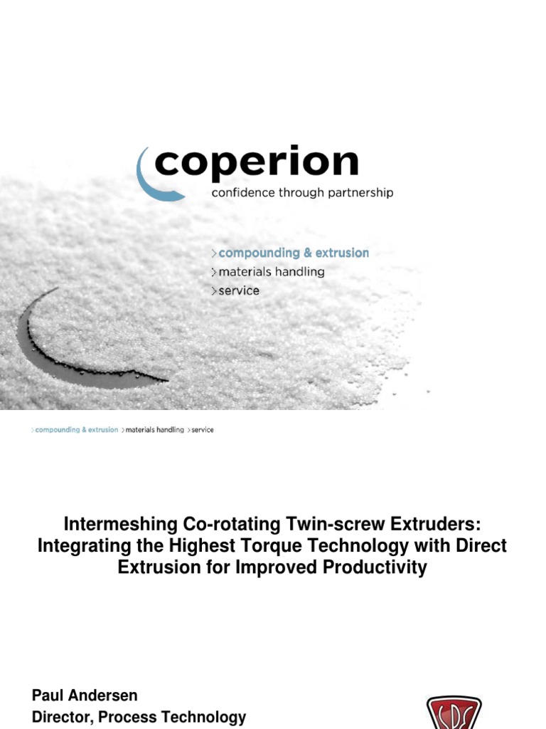 Intermeshing Co-Rotating Twin-Screw Extruders | PDF