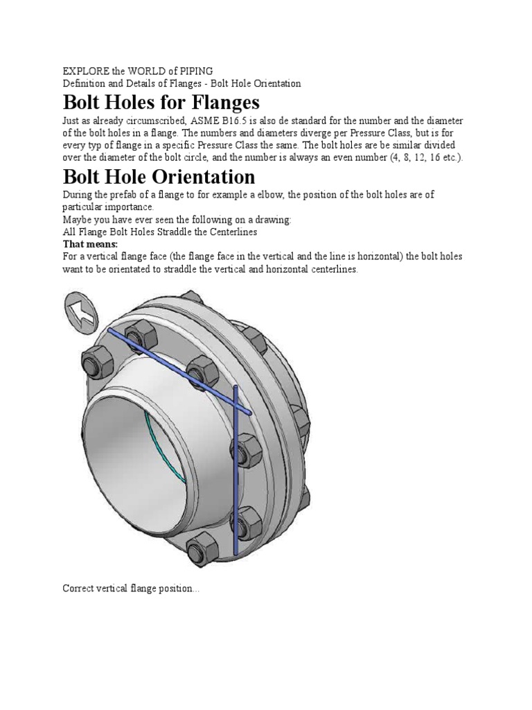 Piping Flange Bolt Hole | PDF
