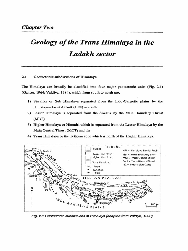 Geology of Trans Himalayas | PDF | Himalayas | Volcanism