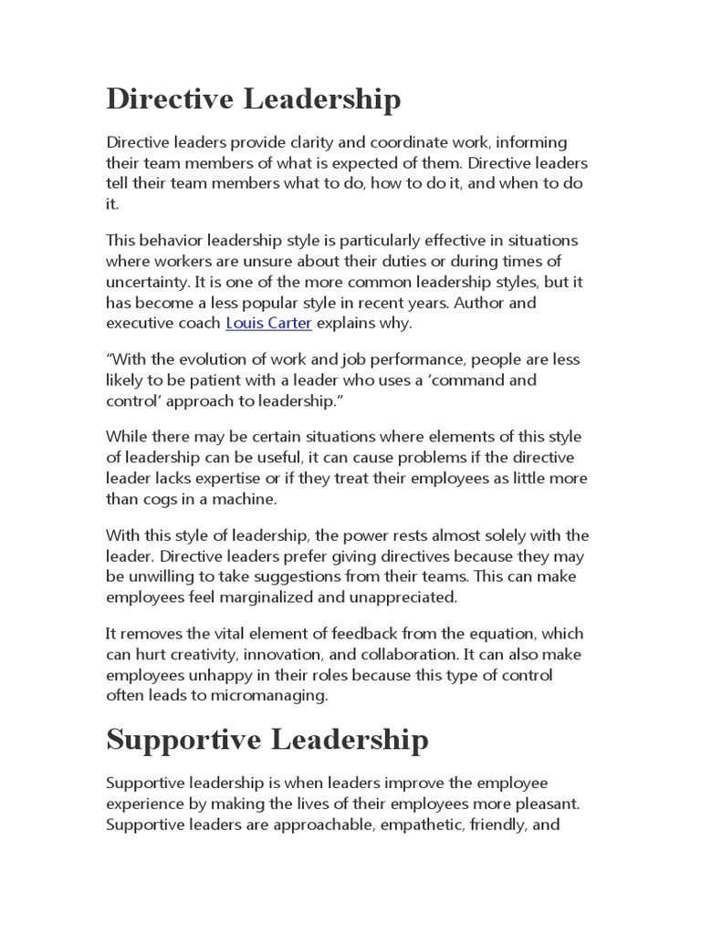 Directive Leadership | PDF