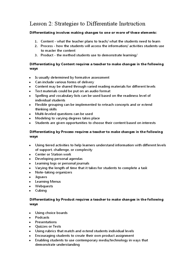 Differentiation Strategies for Educators | PDF | Career & Growth