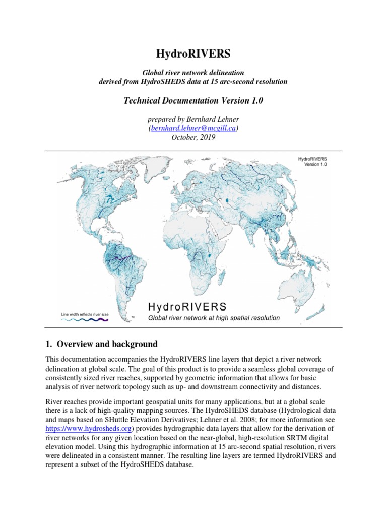 HydroRIVERS TechDoc v10 | PDF