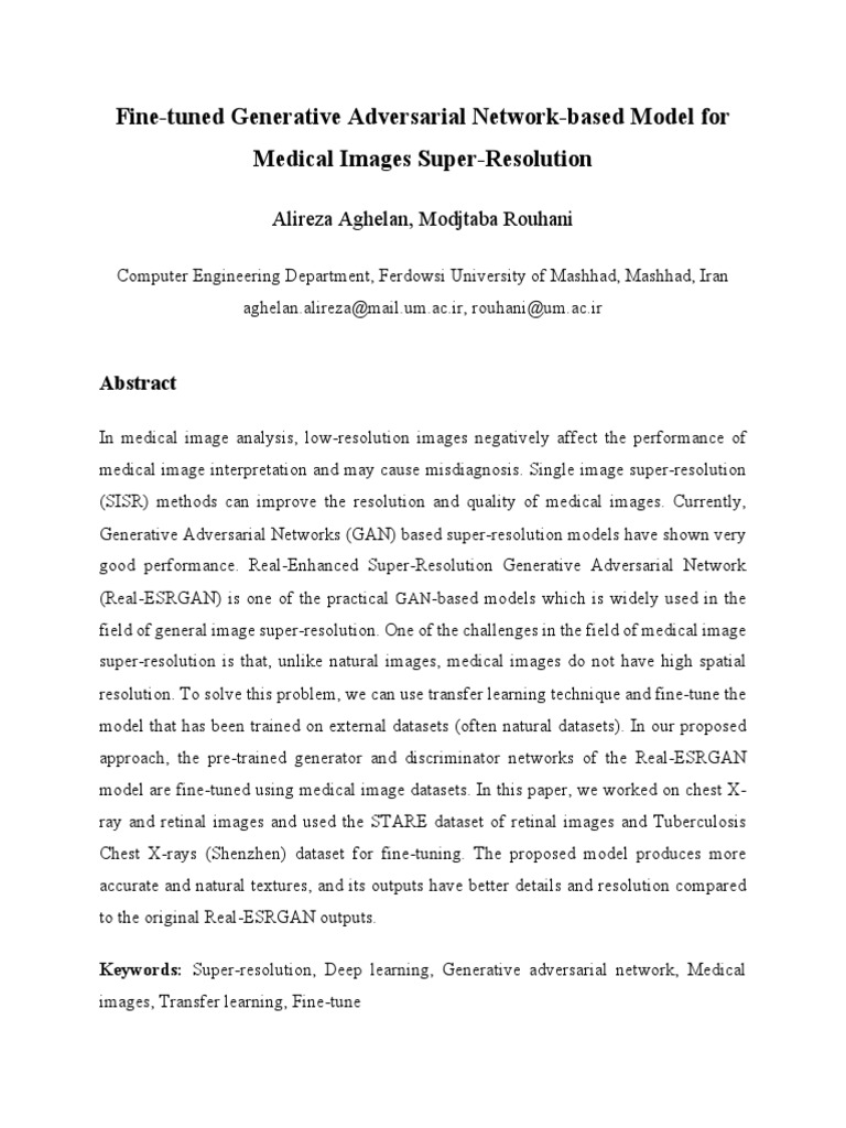 Fine-Tuned Generative Adversarial Network-Based Model For | PDF