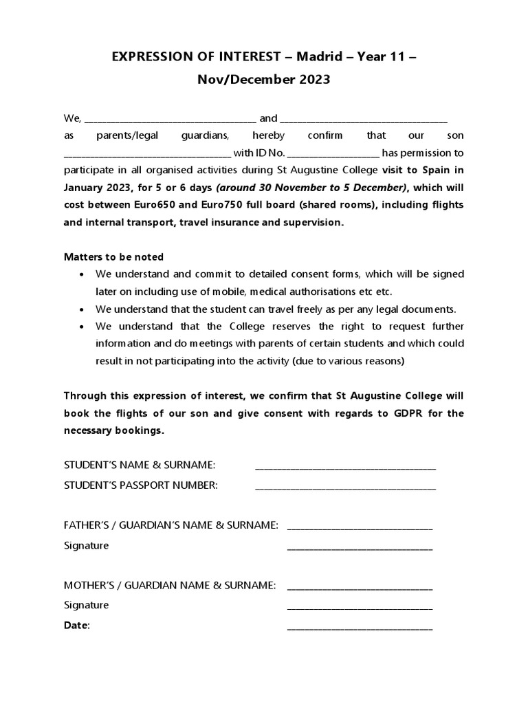 Expression of Interest | PDF