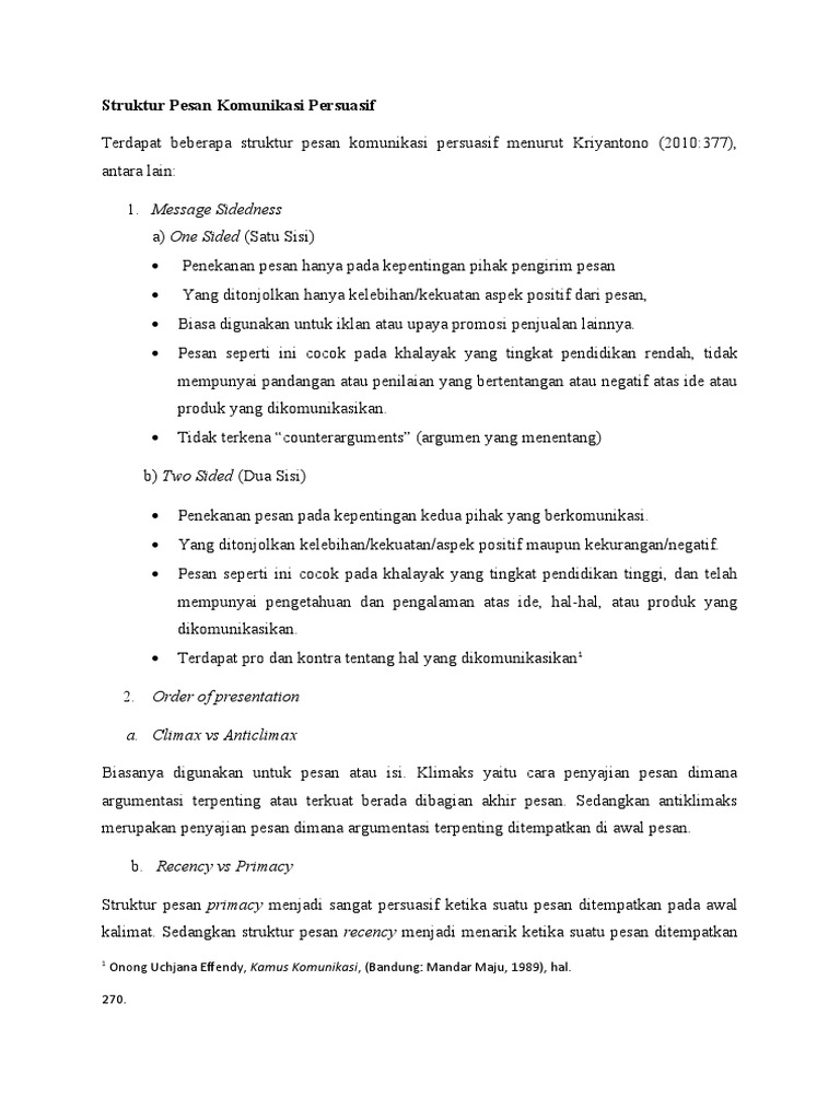 (Shinta) Struktur Pesan Dan Tujuan Pesan | PDF