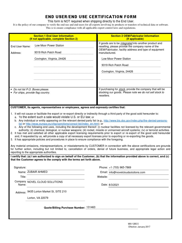 Magnetrol End User Form | PDF | Business | Computing