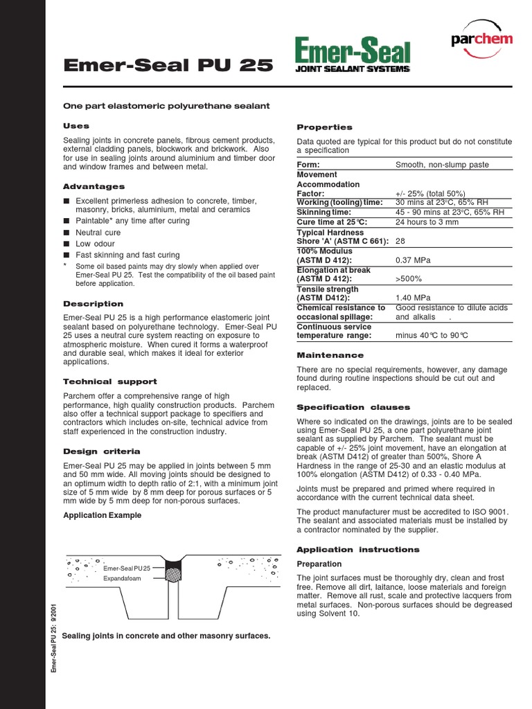 Emer-Seal PU 25 | PDF